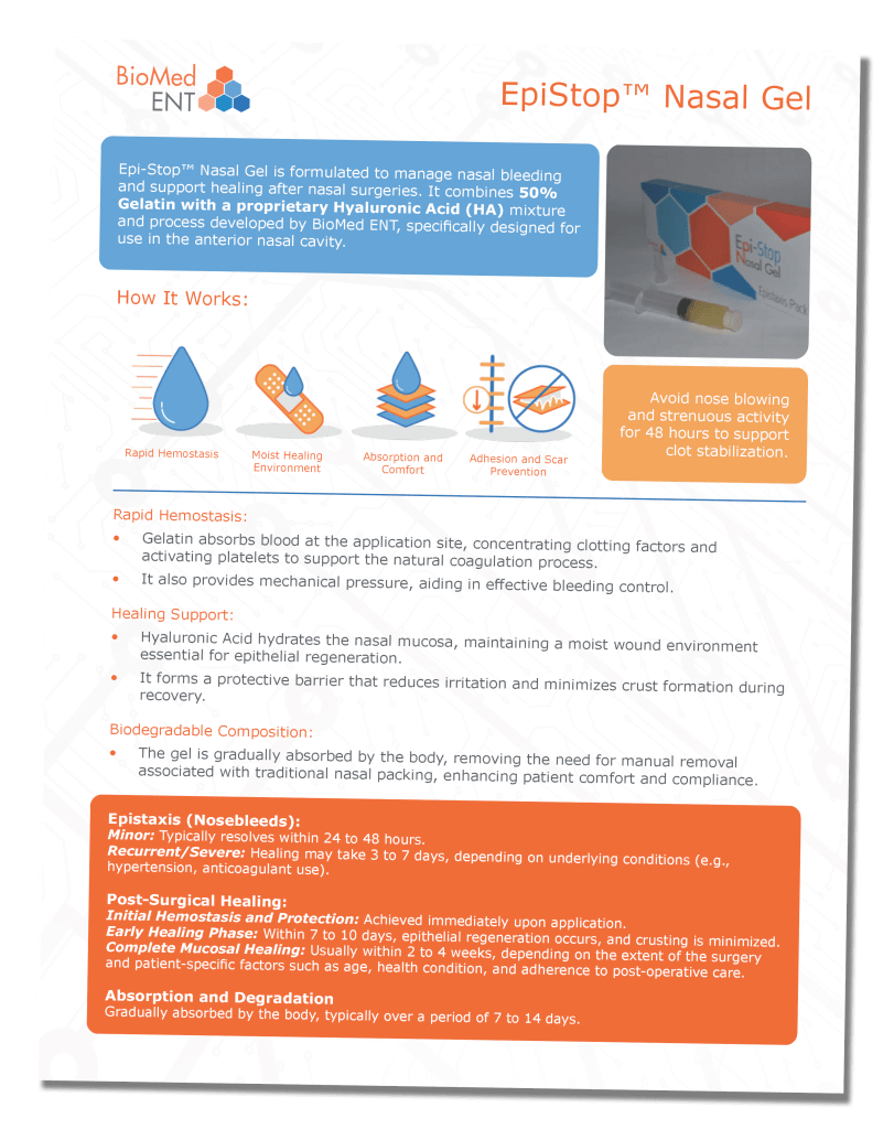 Epi-Stop™ Nasal Gel - BioMed ENT